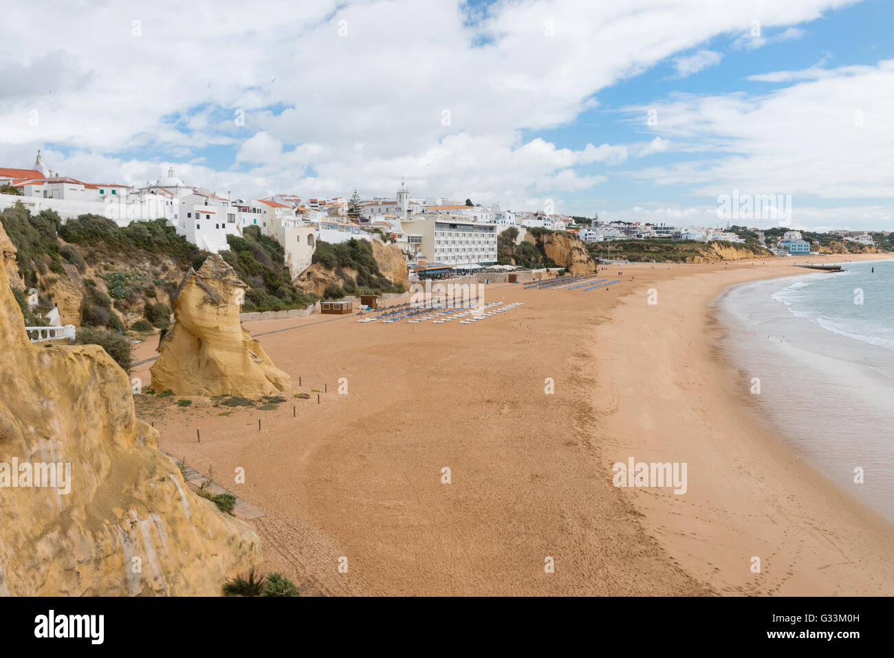 Beautiful sandy beach in Albufeira, Portugal Stock Photo - Alamy