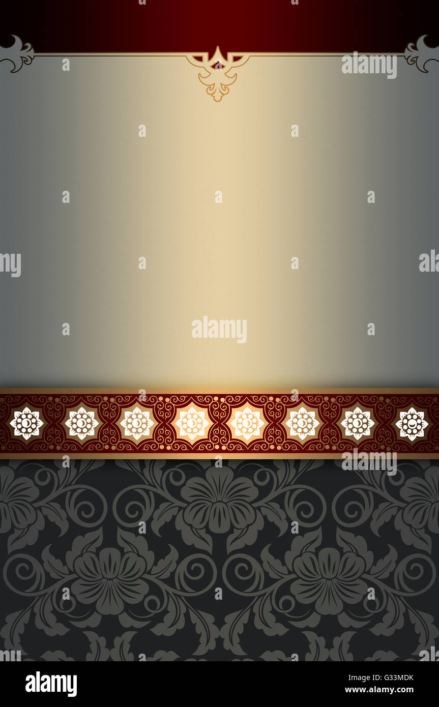 Vintage background with floral patterns and decorative border. Vintage ...
