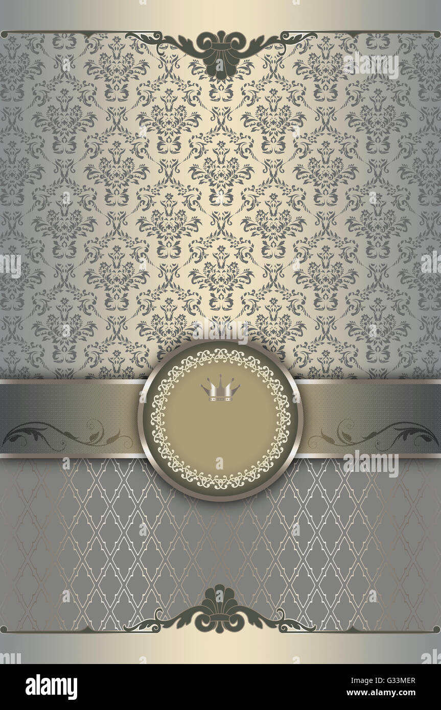 Vintage background with decorative old-fashioned pattern and frame ...