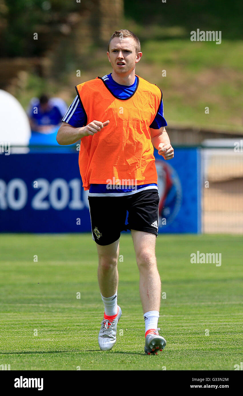 Northern Ireland's Shane Ferguson during a training session at the Parc ...