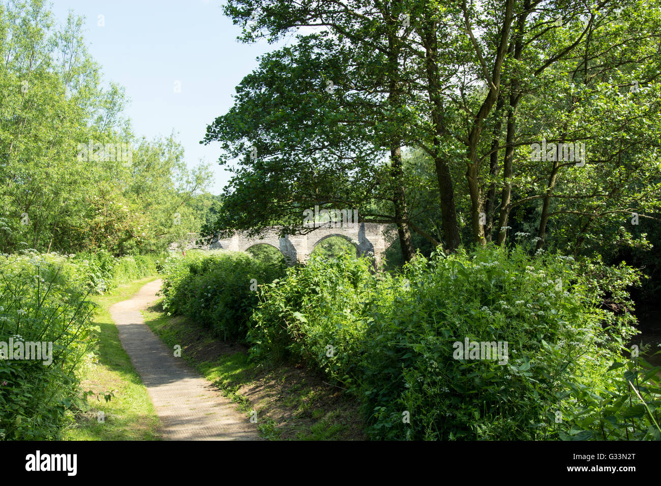 Teston bridge, Kent,England in the distance seen through the trees ...