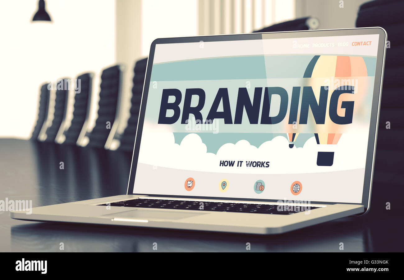 Branding Concept on Laptop Screen Stock Photo - Alamy