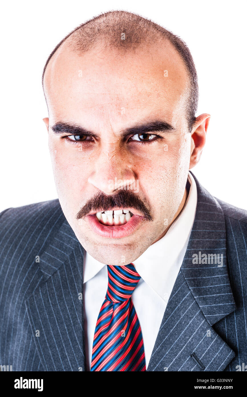 portrait of a furious businessman isolated over a white background ...