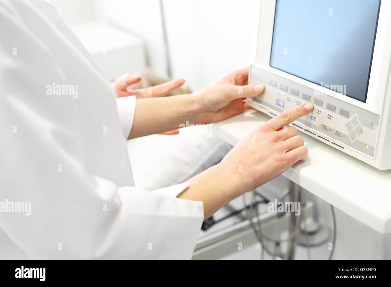 Vital signs monitoring on postoperative recovery room Stock Photo - Alamy