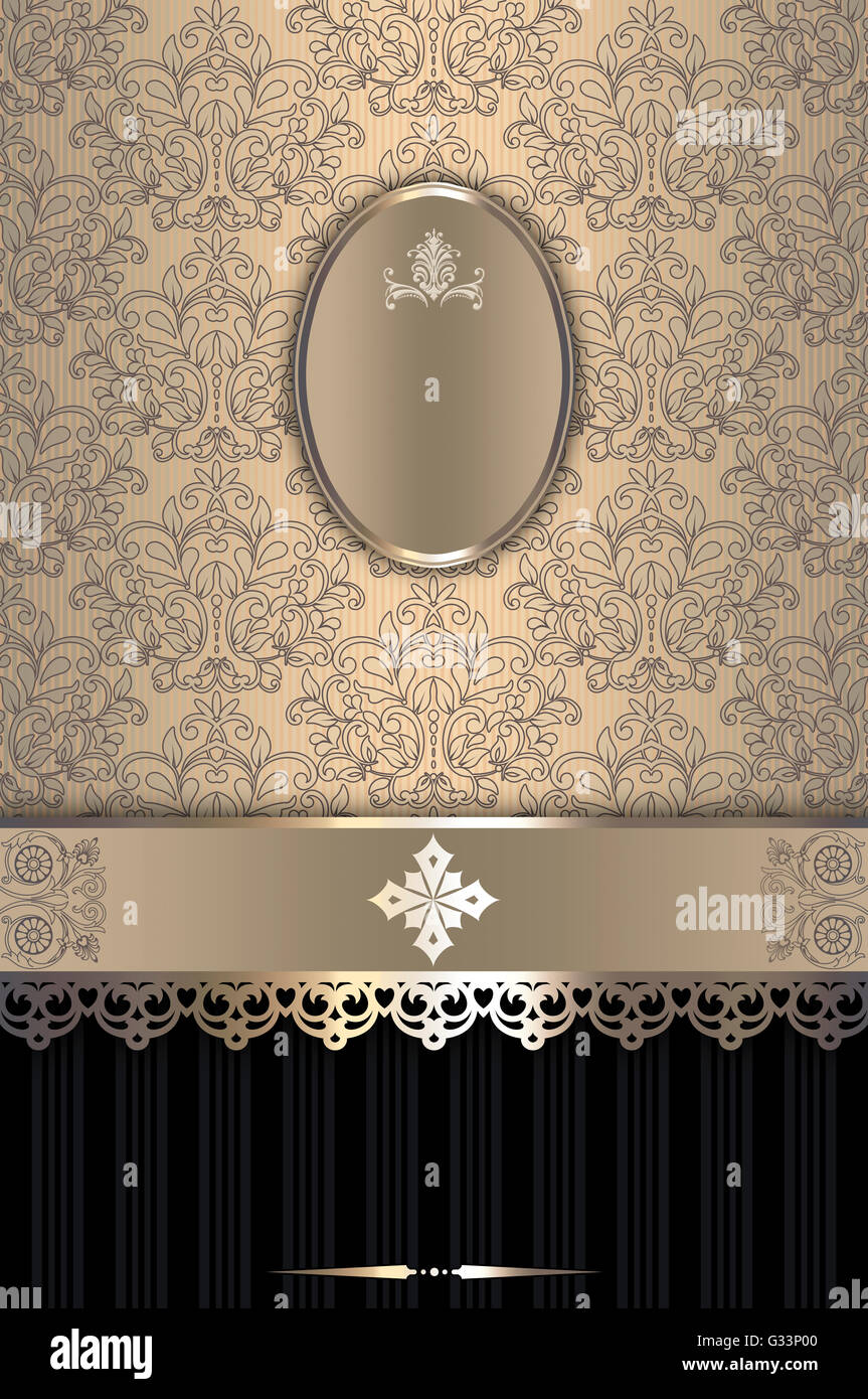 Vintage background with border,elegant frame and decorative old ...
