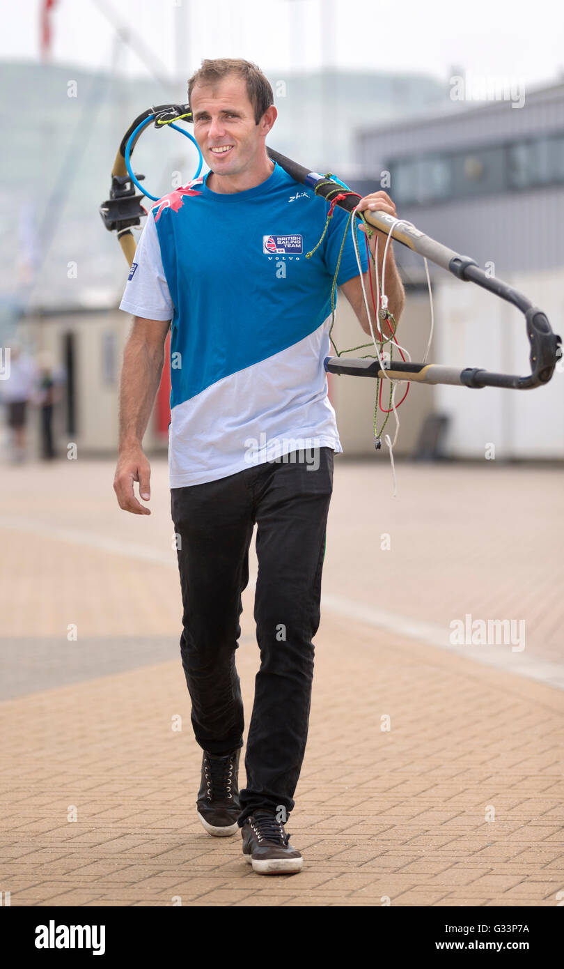 Olympic silver medalist Nick Dempsey at the Weymouth and Portland ...