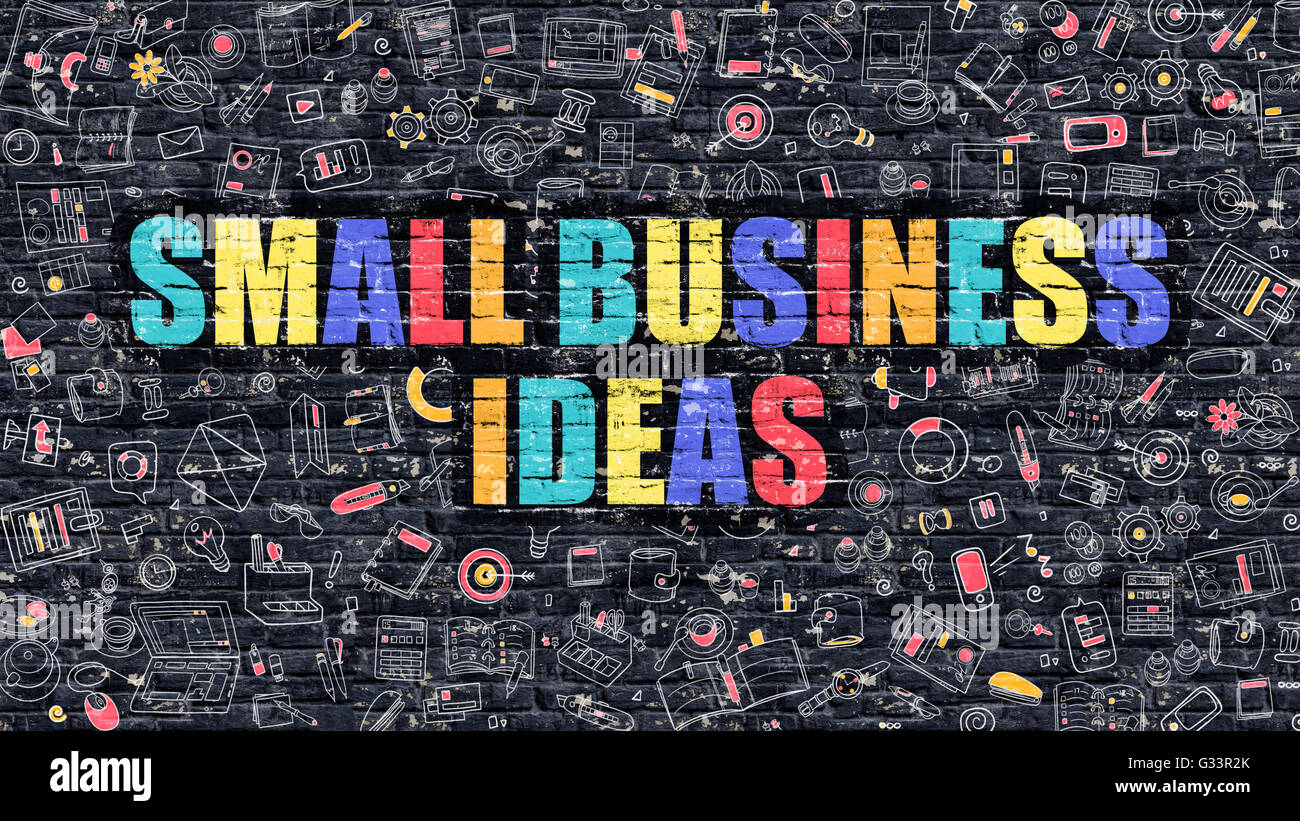 Small Business Ideas in Multicolor. Doodle Design Stock Photo - Alamy