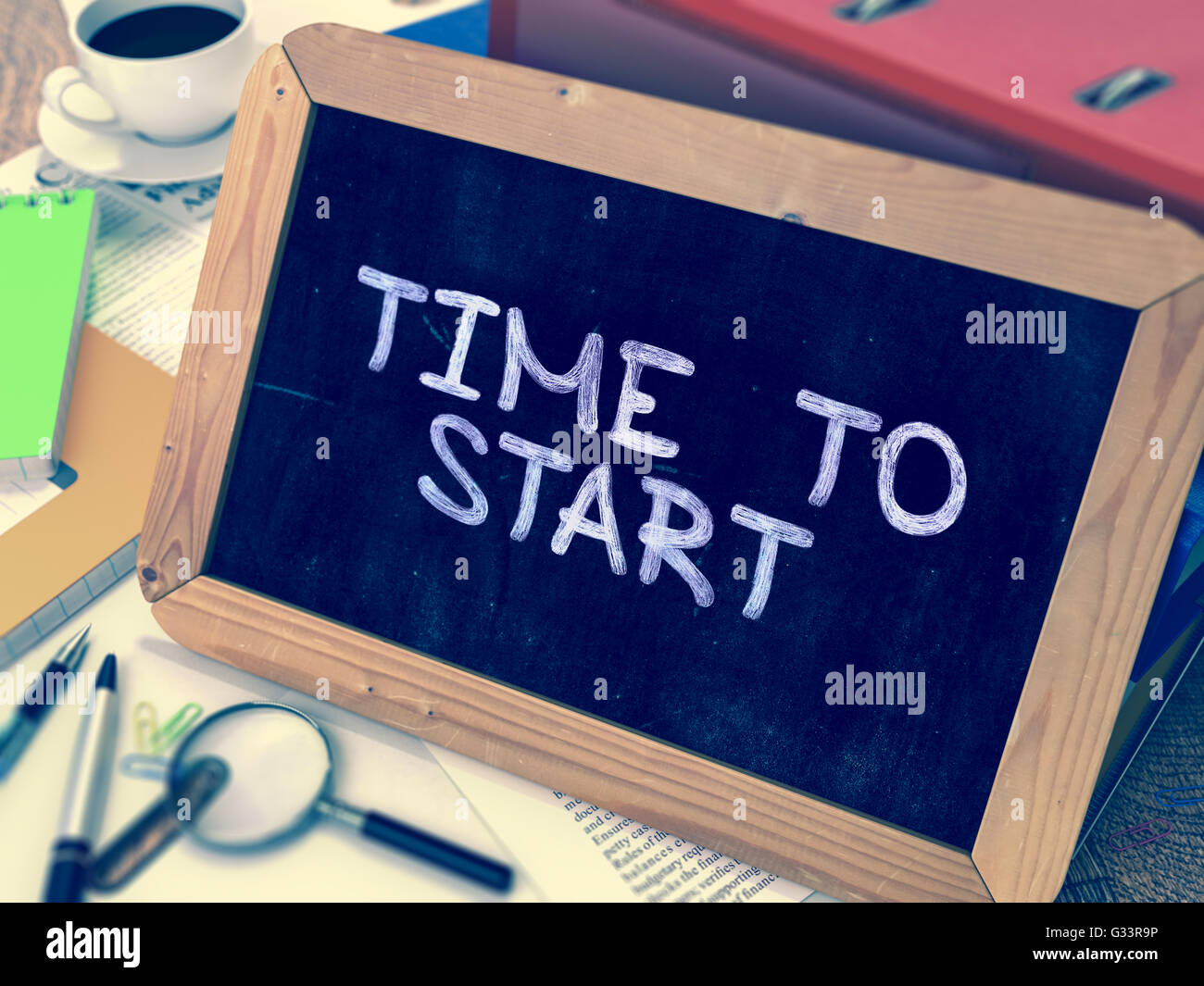 Time to Start Concept Hand Drawn on Chalkboard Stock Photo - Alamy