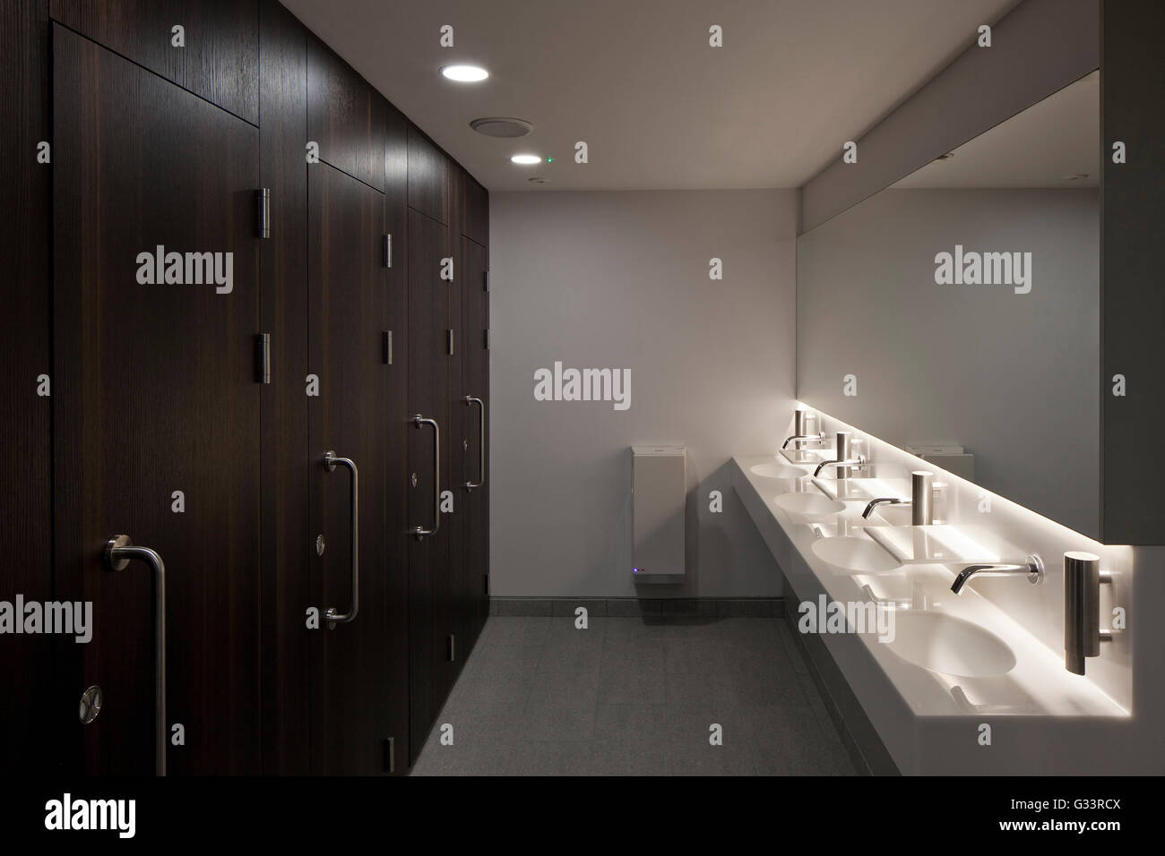 Restroom. Bathroom. WC. sinks. Wolfson College Auditorium, Oxford ...
