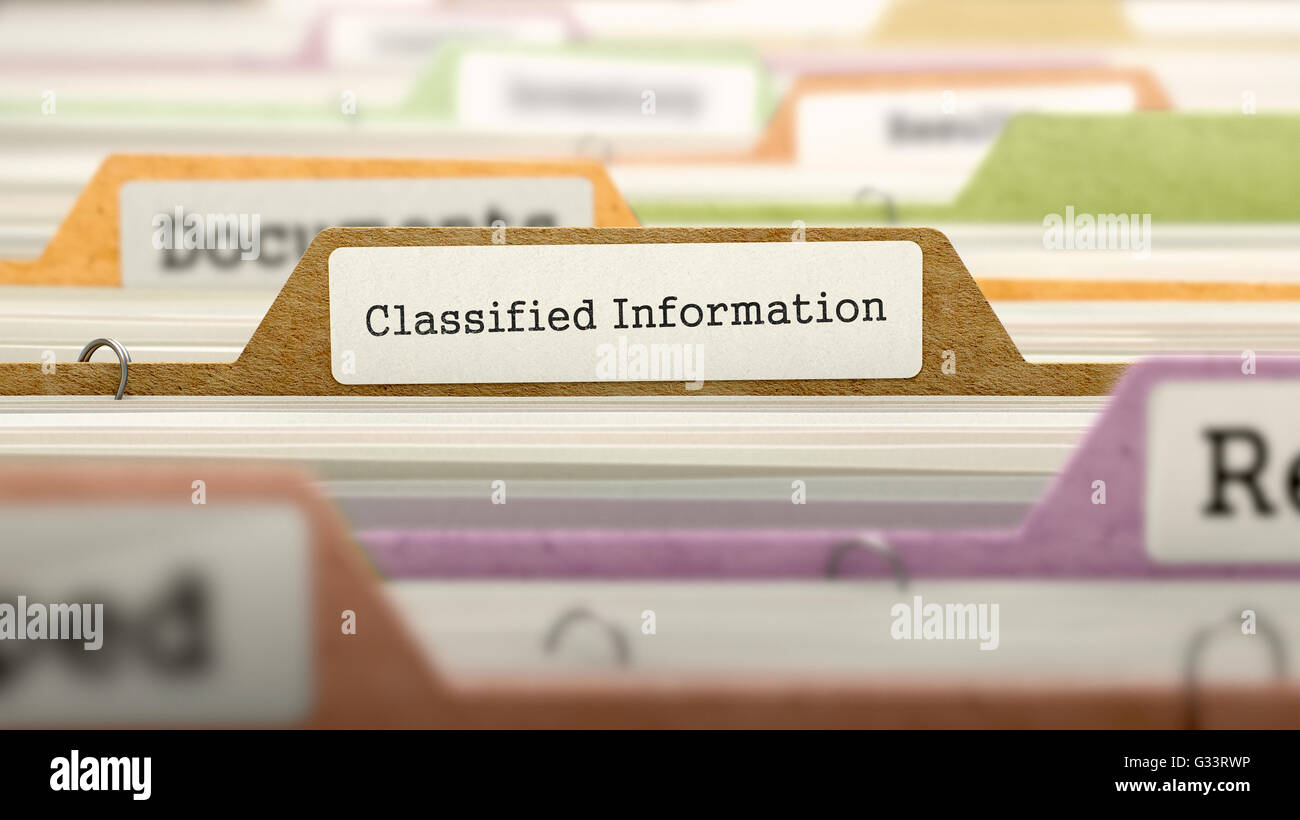 Classified Information Concept on Folder Register Stock Photo - Alamy