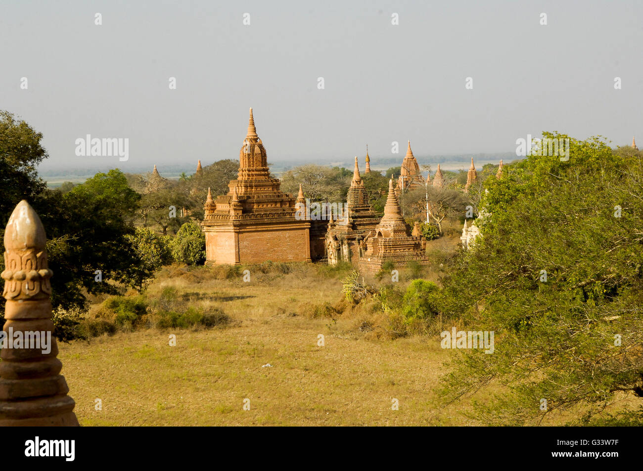 Scenic above Bagan in Myanmar. Bagan is an ancient city with thousands ...