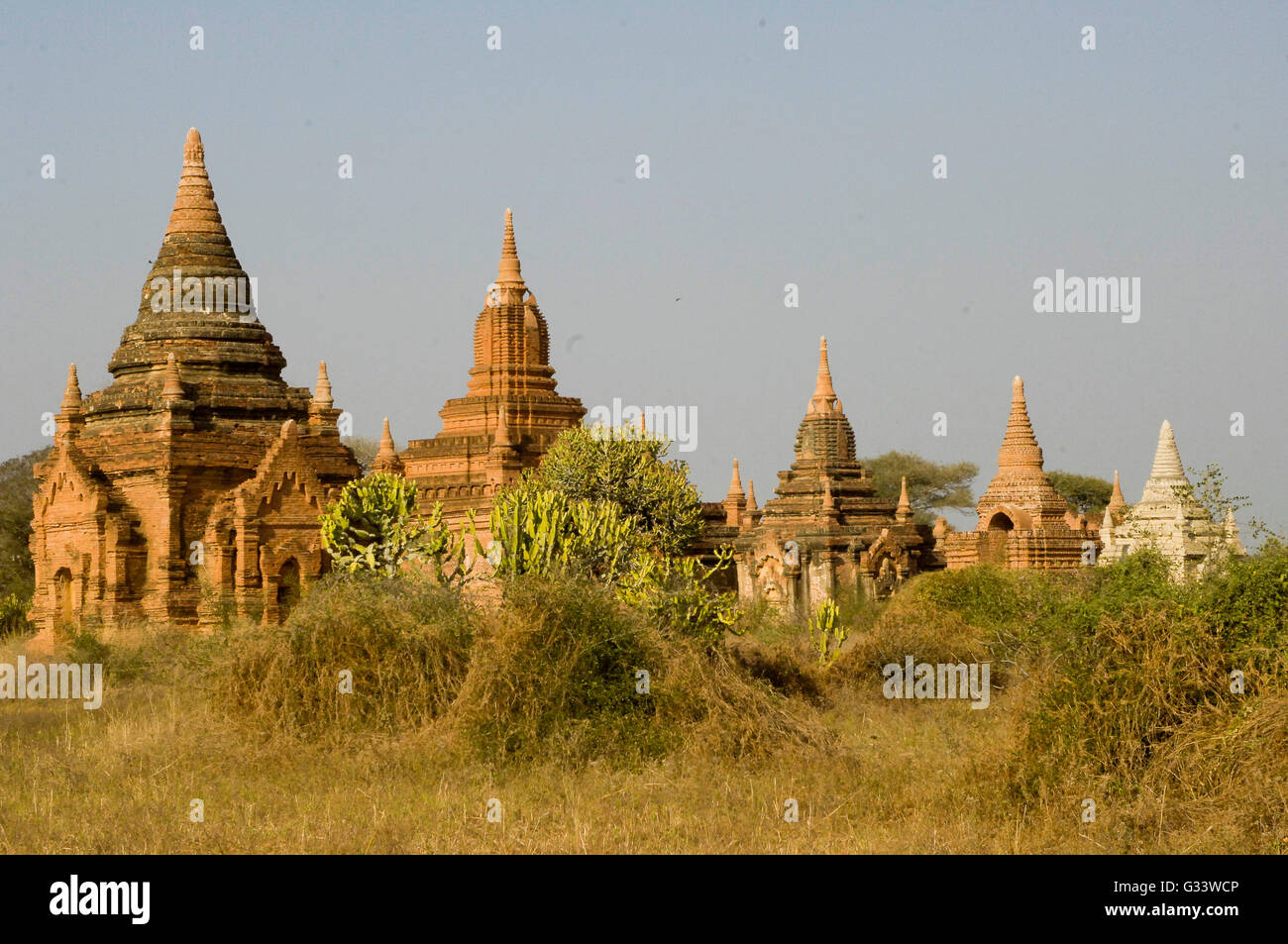 Scenic above Bagan in Myanmar. Bagan is an ancient city with thousands ...