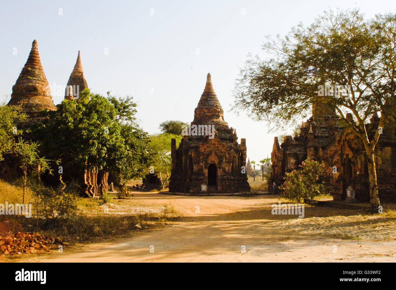 Scenic above Bagan in Myanmar. Bagan is an ancient city with thousands ...