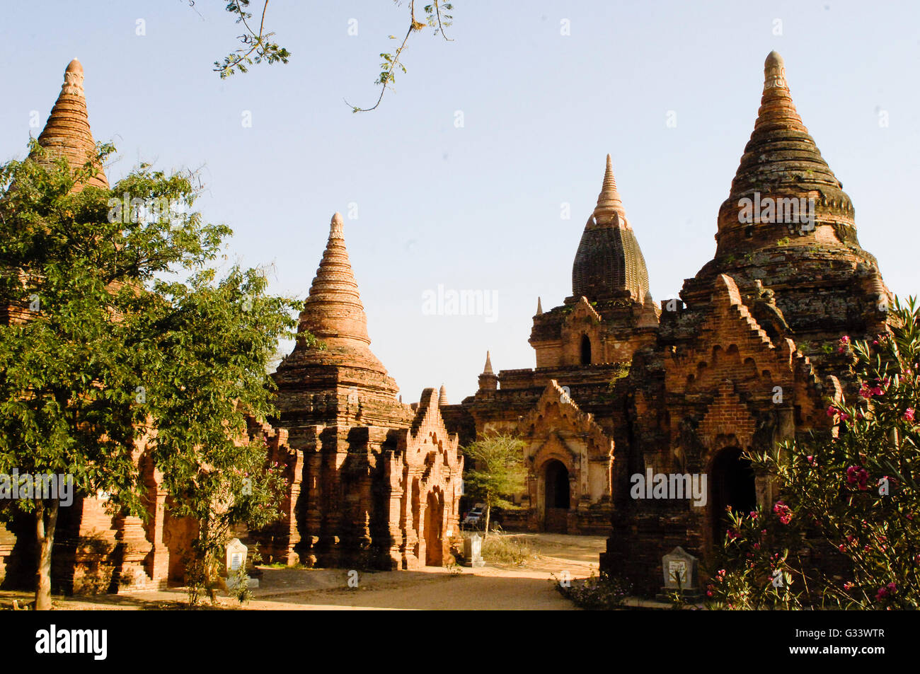 Scenic above Bagan in Myanmar. Bagan is an ancient city with thousands ...