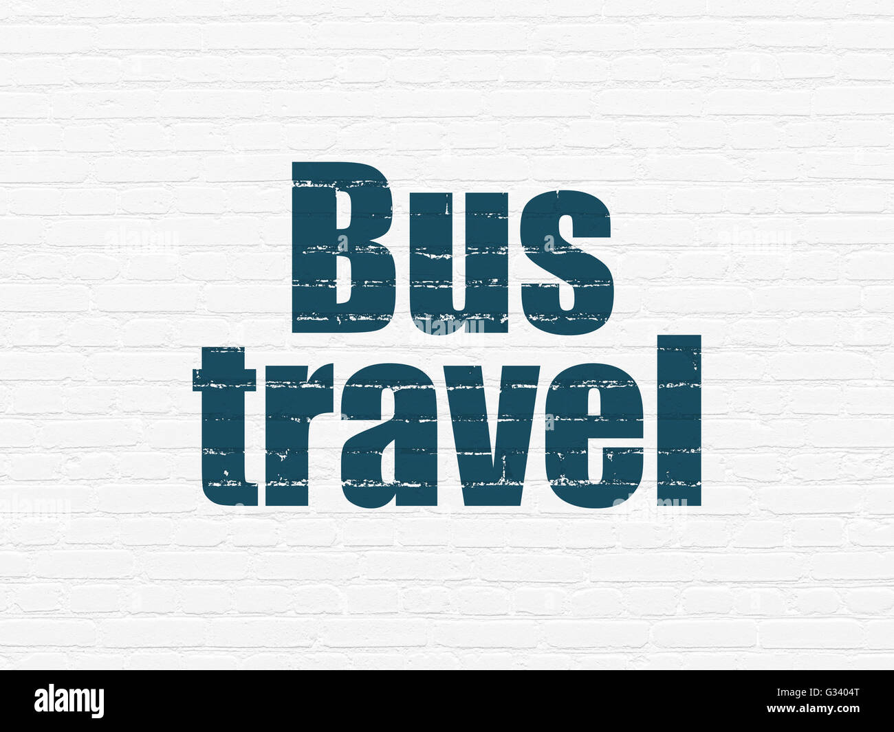 Tourism concept: Bus Travel on wall background Stock Photo - Alamy