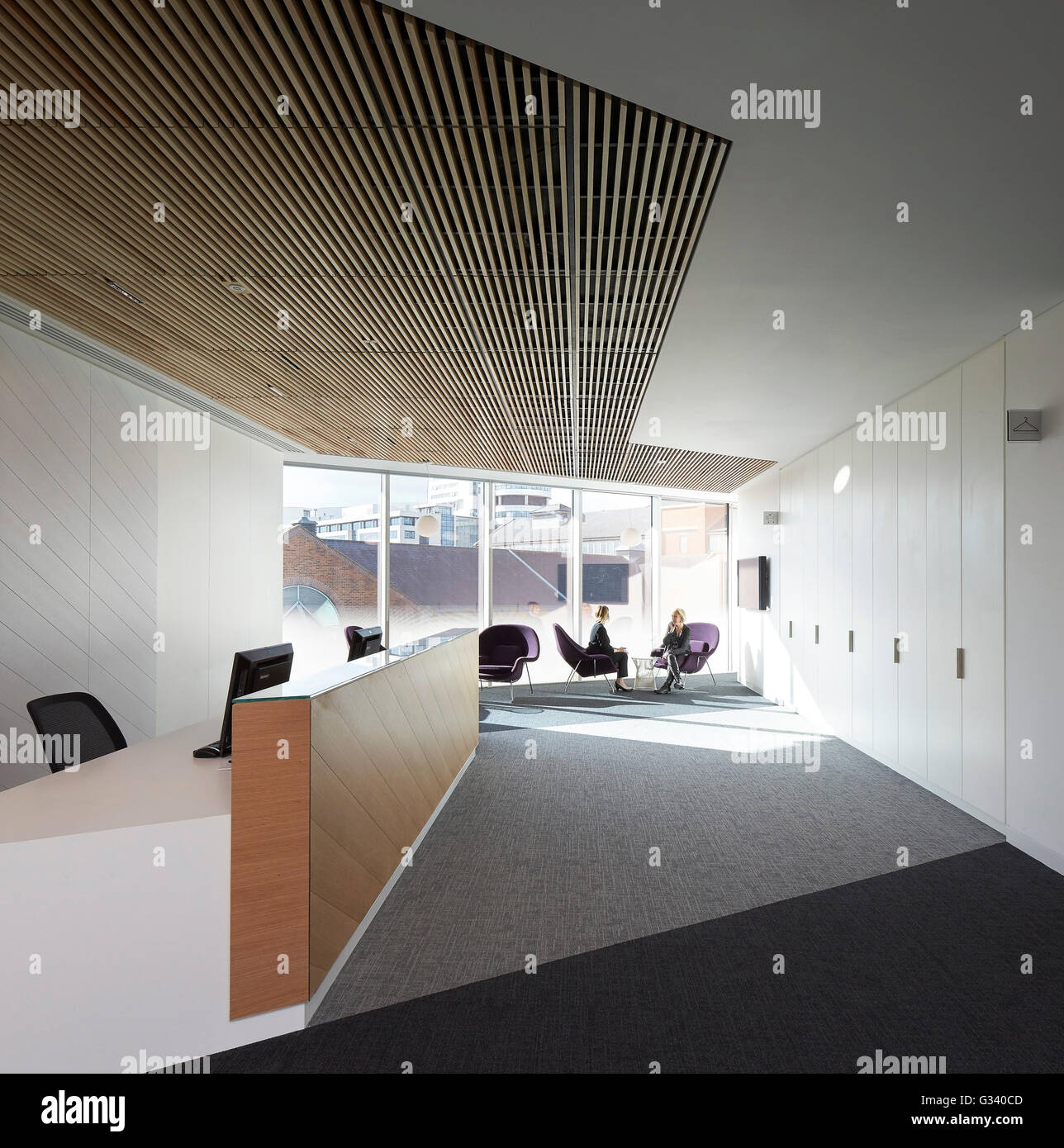 View from reception desk towards waiting lounge. KPMG Offices, Leeds ...