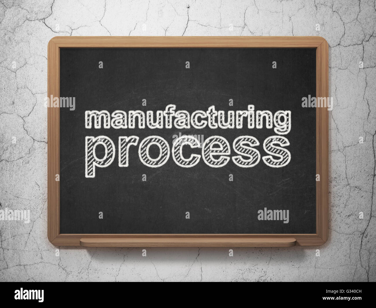 Manufacuring concept: Manufacturing Process on chalkboard background ...