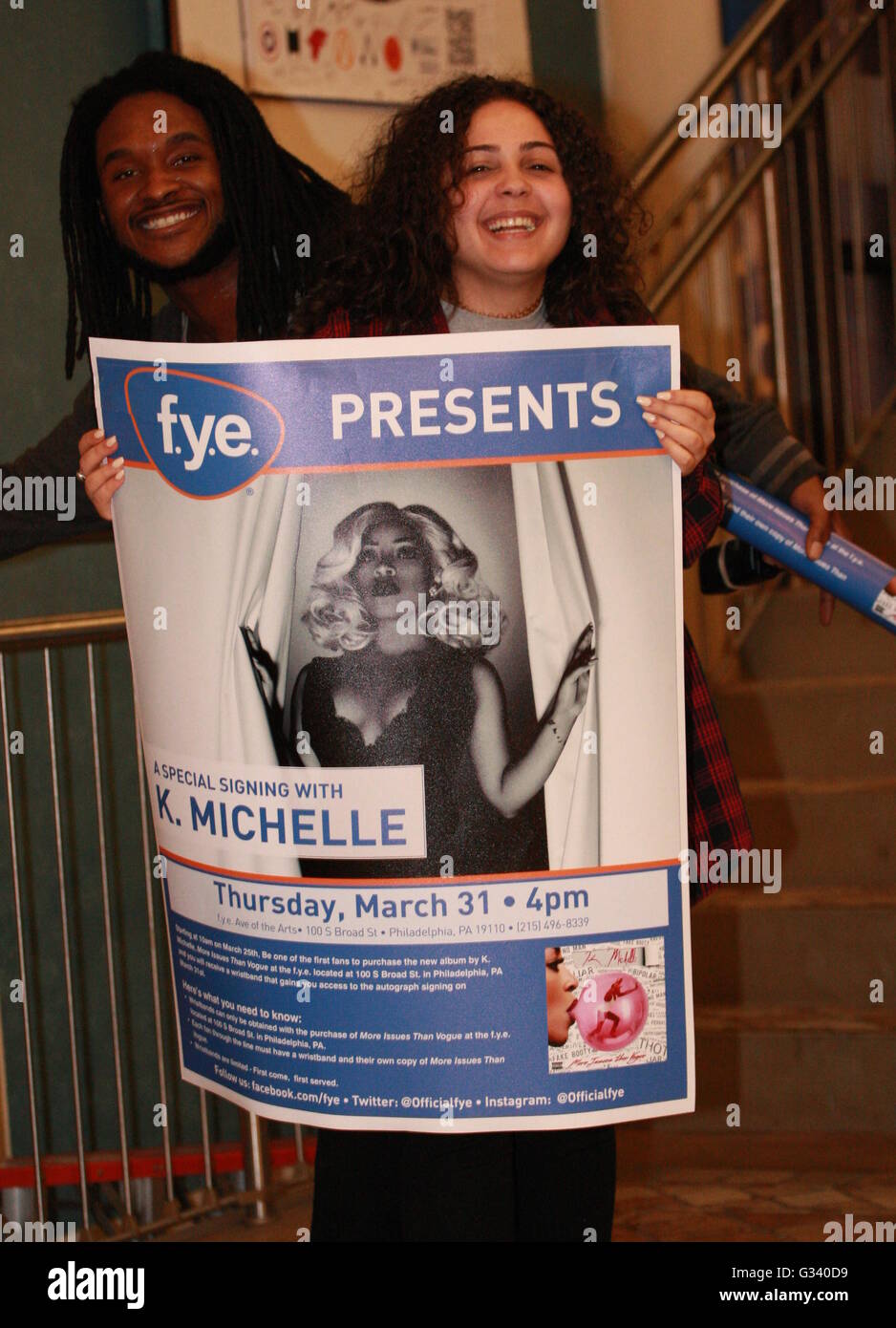 Rapper K. Michelle signs copies of her CD at f.y.e store in ...