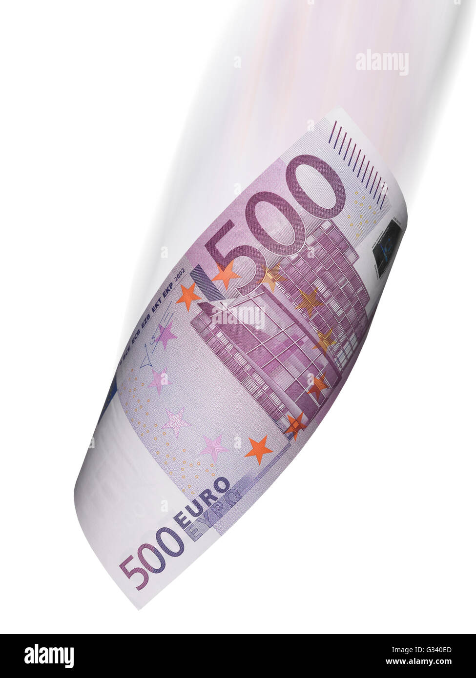 Five hundred bill collage isolated on white. Vertical format Stock ...