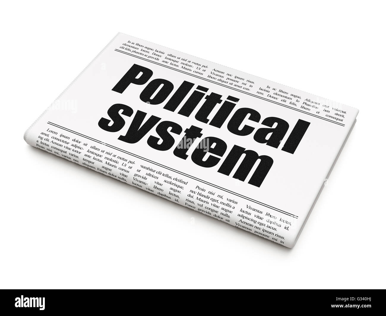Politics concept: newspaper headline Political System Stock Photo - Alamy