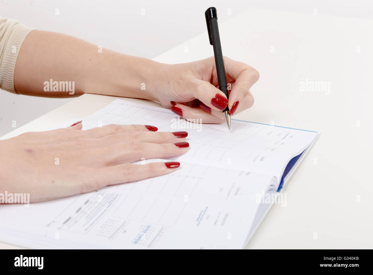Closeup womans hand writing hi-res stock photography and images - Alamy