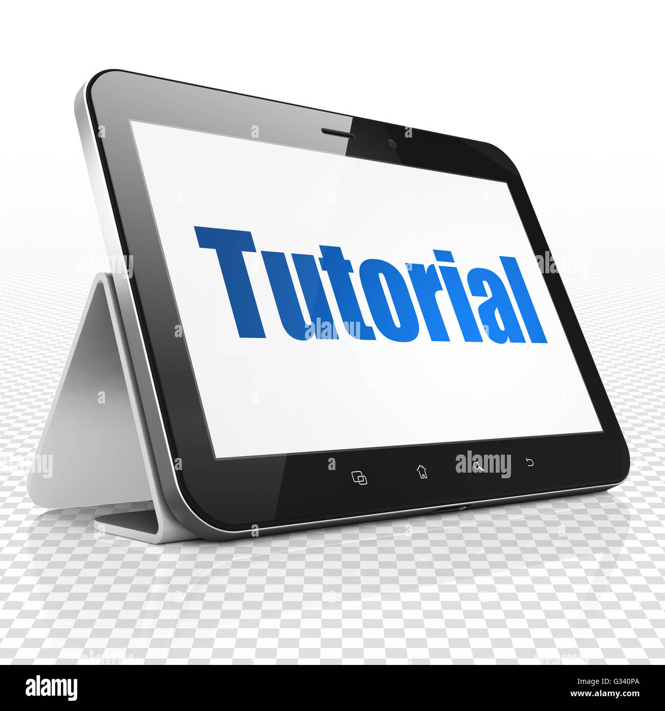 Learning concept: Tablet Computer with Tutorial on display Stock Photo ...