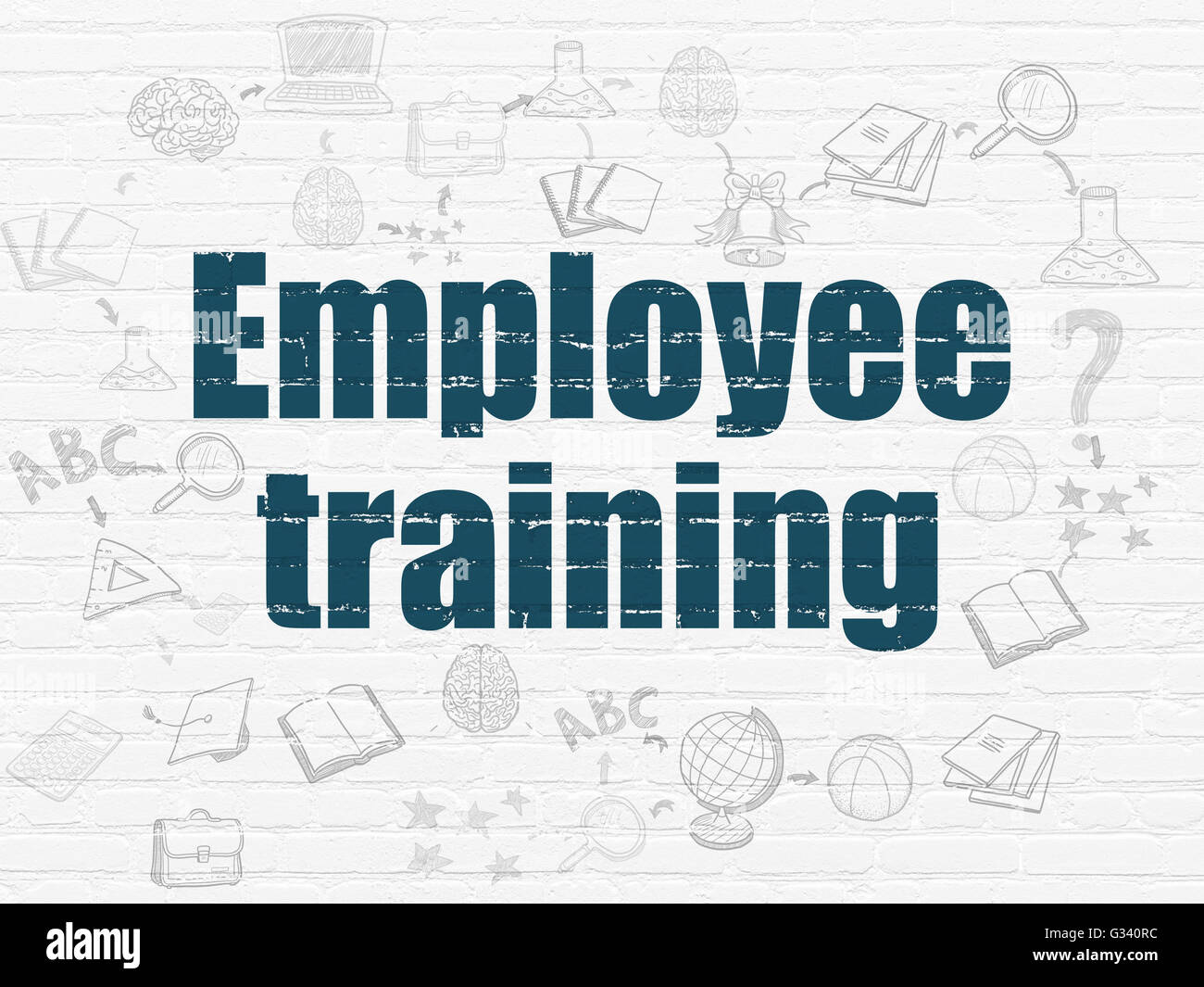 Learning concept: Employee Training on wall background Stock Photo - Alamy