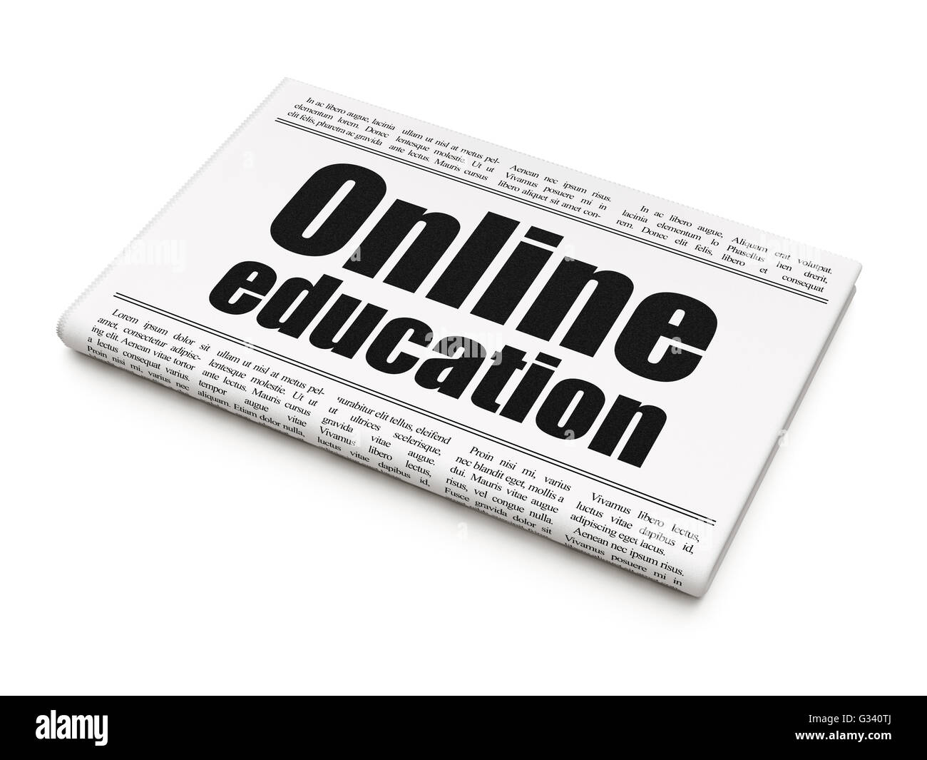 Education concept: newspaper headline Online Education Stock Photo - Alamy