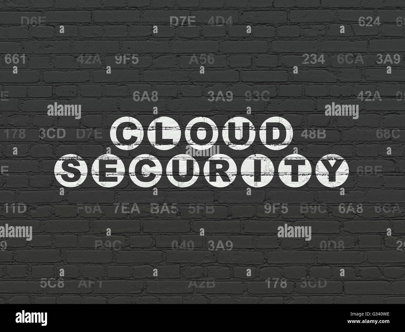Cloud technology concept: Cloud Security on wall background Stock Photo ...