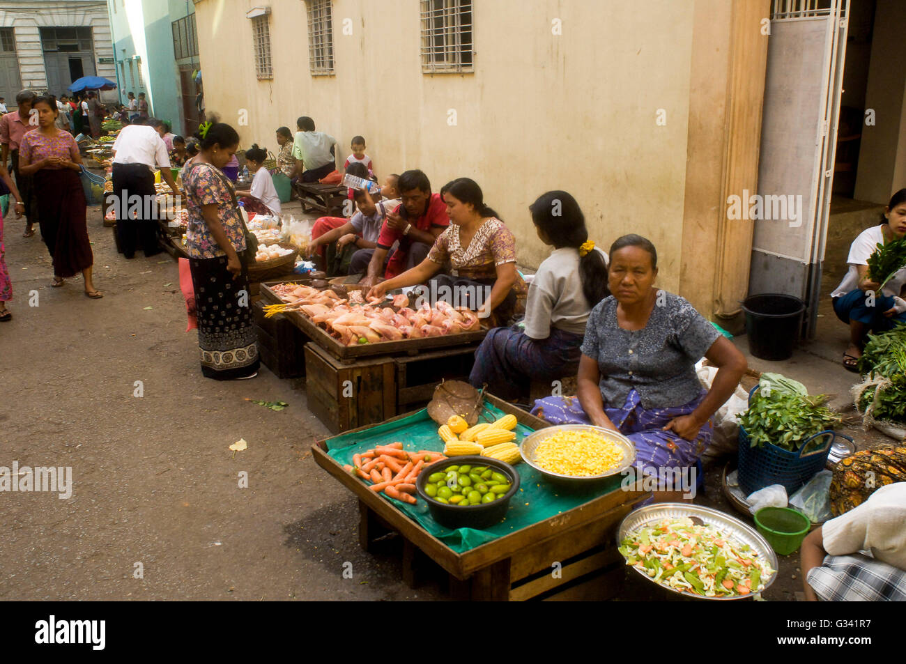 Traditional fish market, Yangon Burma, Myanmar, Asia Stock Photo - Alamy