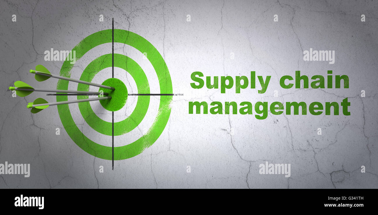 Advertising concept: target and Supply Chain Management on wall ...