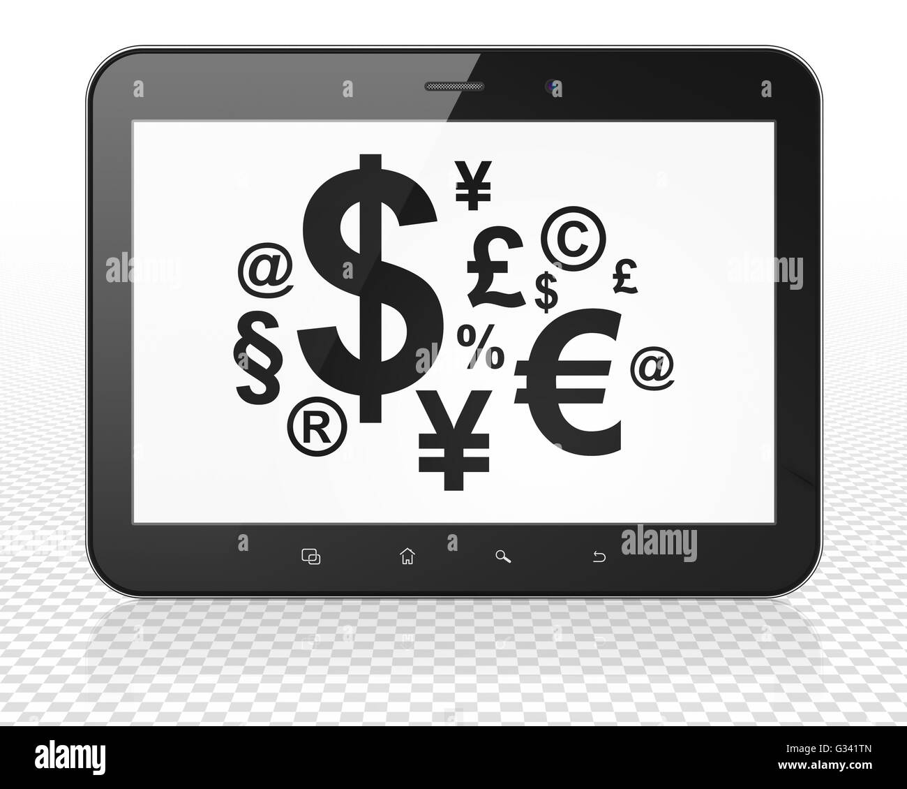Marketing concept: Tablet Pc Computer with Finance Symbol on display ...