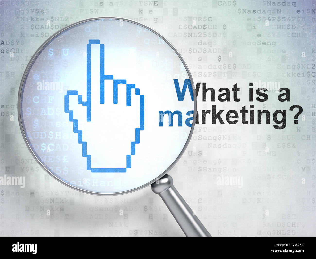 Advertising concept: Mouse Cursor and What is a Marketing? with optical ...