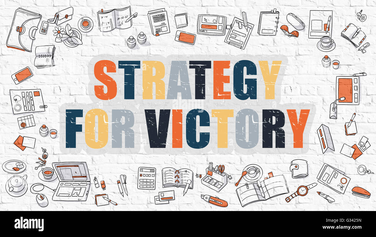 Strategy for Victory in Multicolor. Doodle Design Stock Photo - Alamy