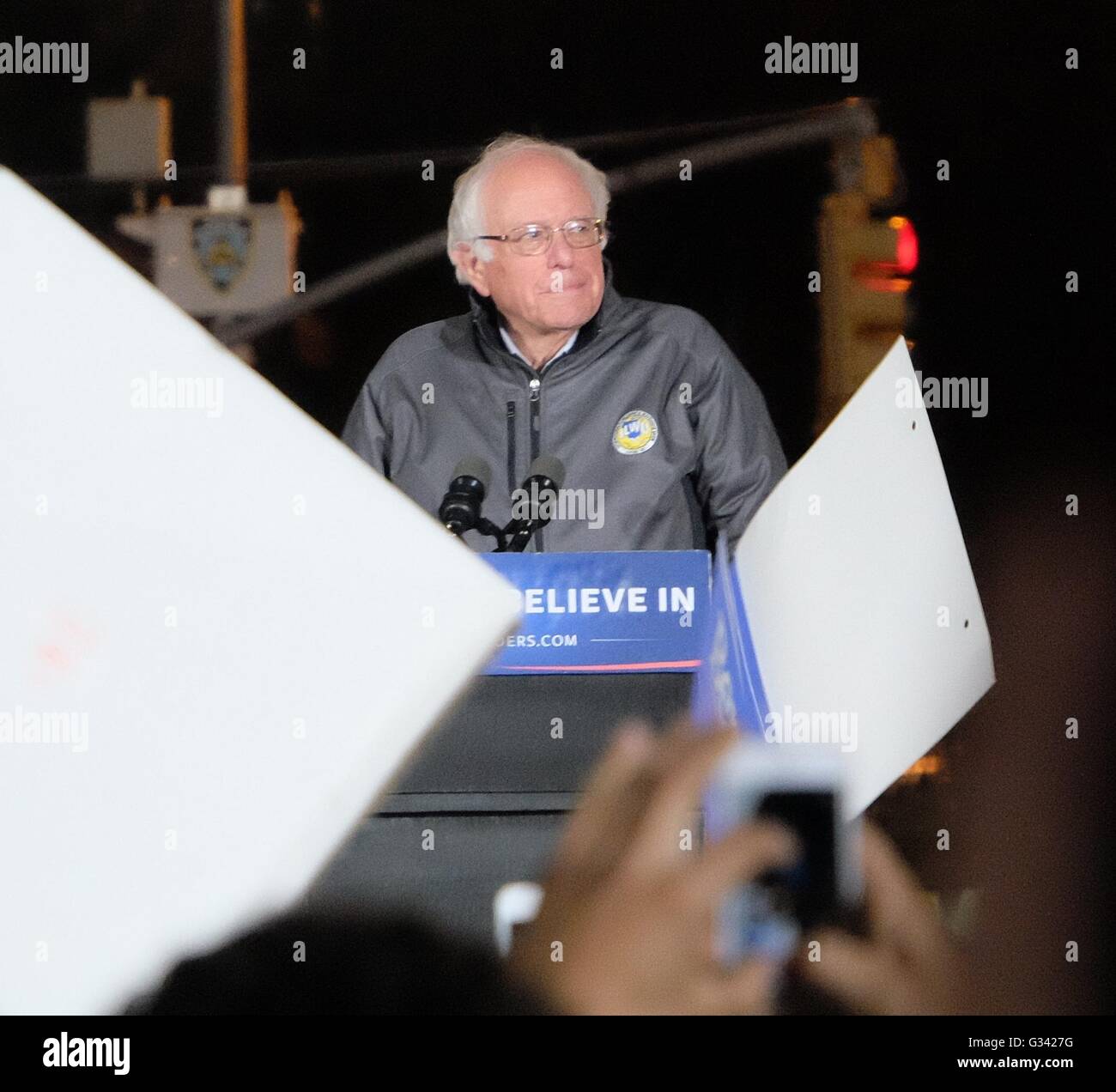 Bernie Sanders rally in Washington Square Park Featuring: Bernie ...