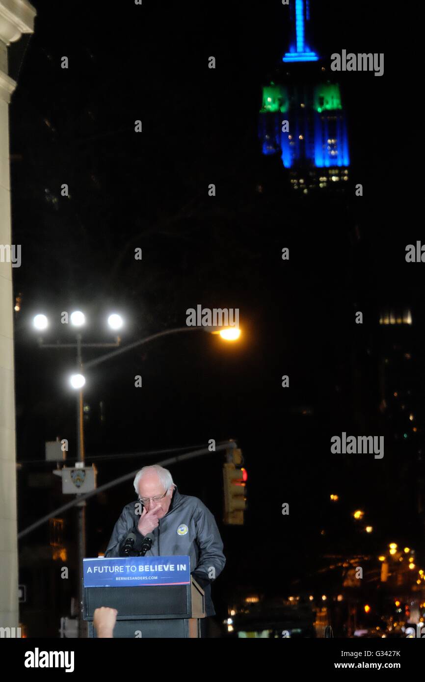 Bernie Sanders rally in Washington Square Park Featuring: Bernie ...