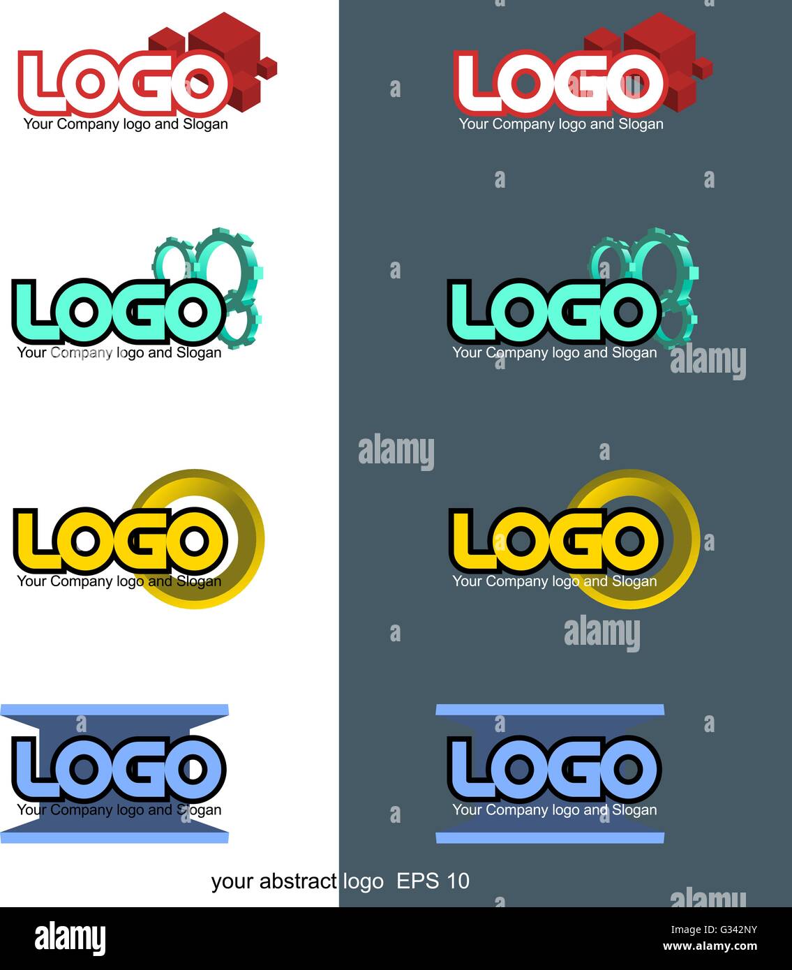 Abstract 3d logo set collection. Digital vector image Stock Vector ...