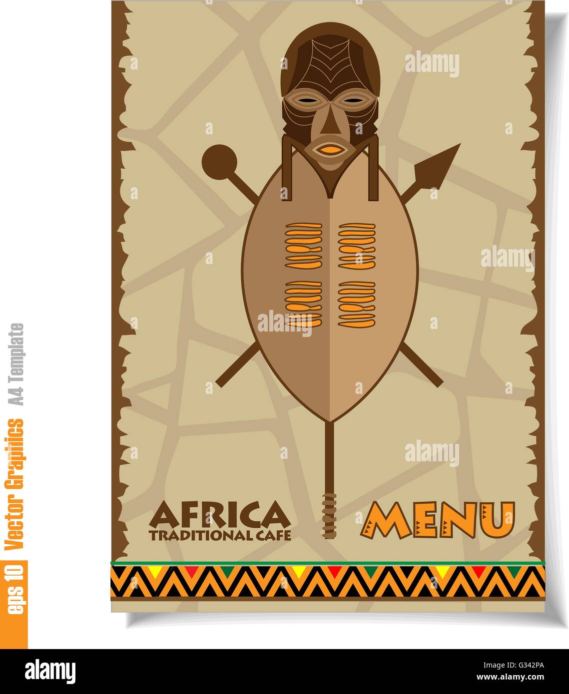 Flyer and banner of Africa traditional cafe menu. Digital vector image ...