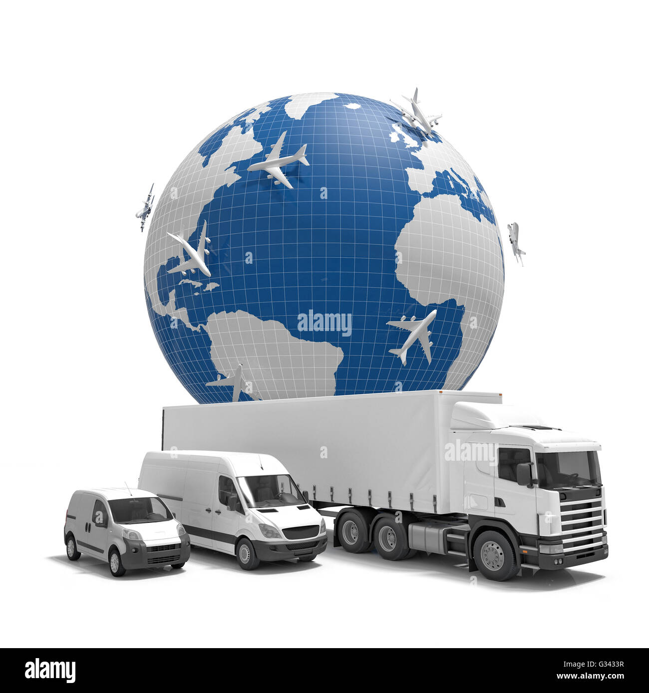 Delivery truck globe hi-res stock photography and images - Alamy