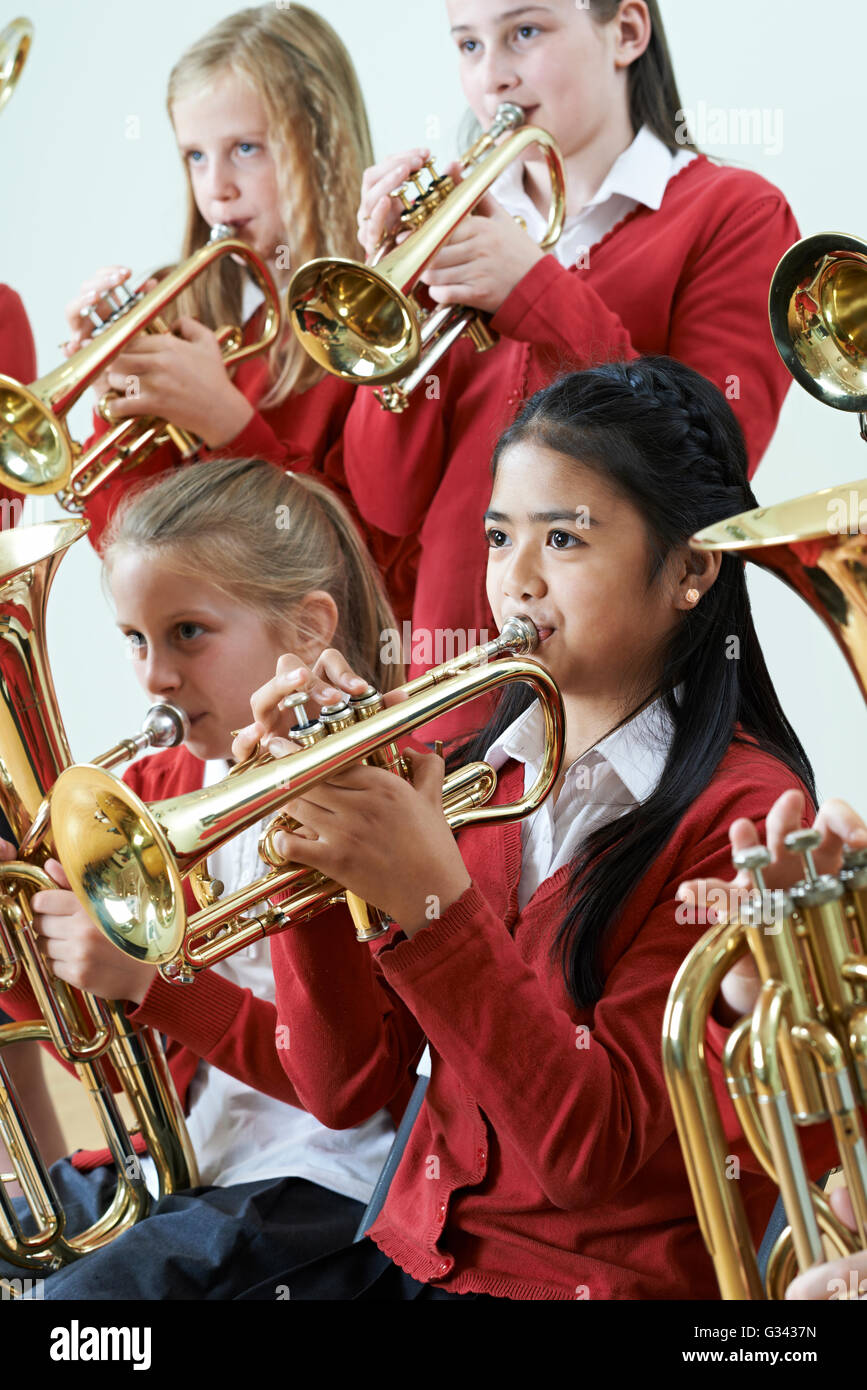 Group Of Students Playing In School Orchestra Together Stock Photo - Alamy