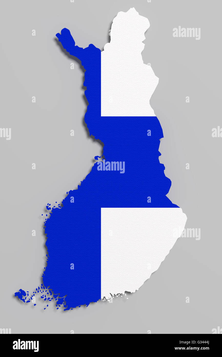 3d rendering of Finland map and flag Stock Photo - Alamy