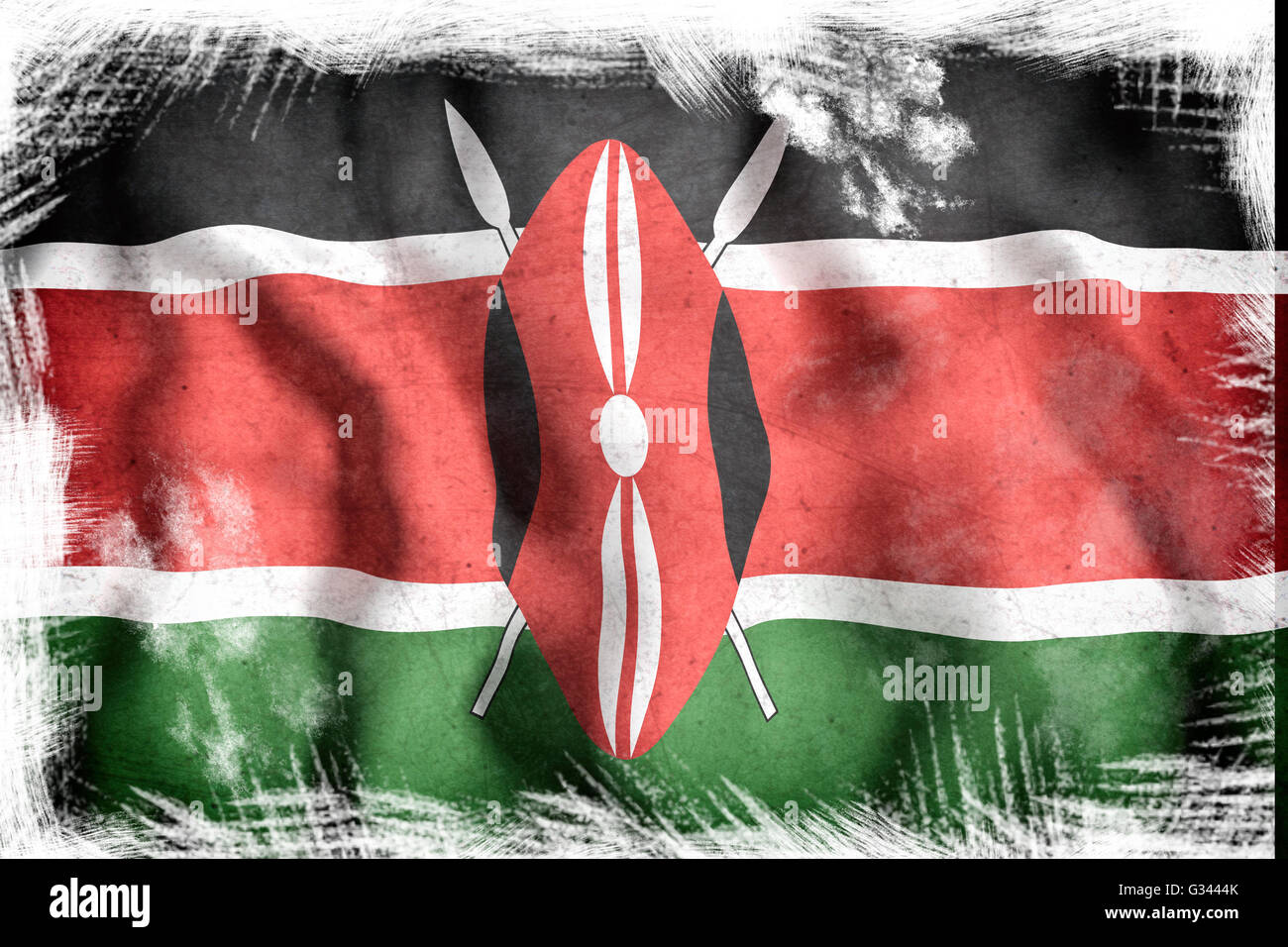 3d rendering of Kenya flag waving Stock Photo - Alamy