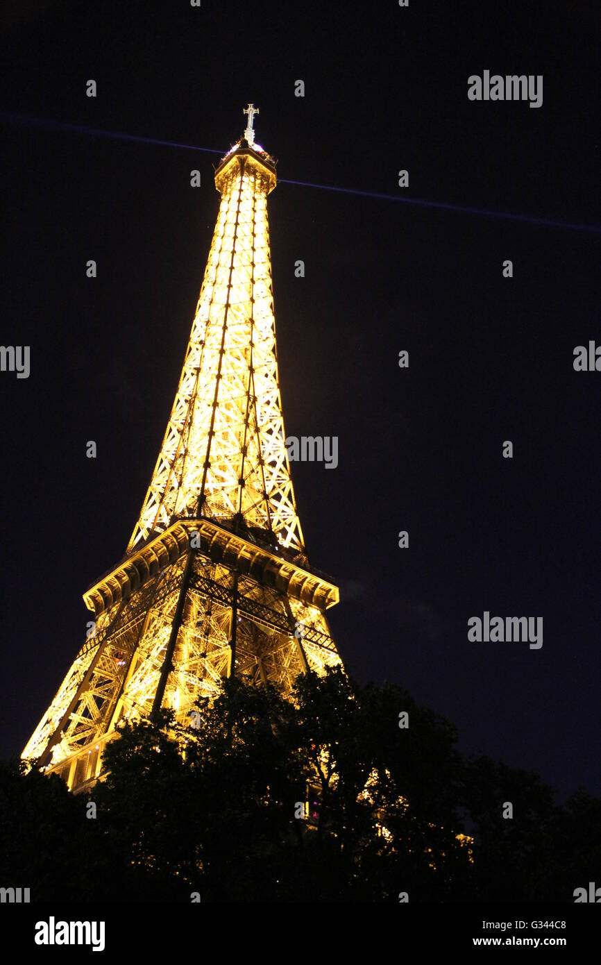 Eifel tower by night Stock Photo - Alamy