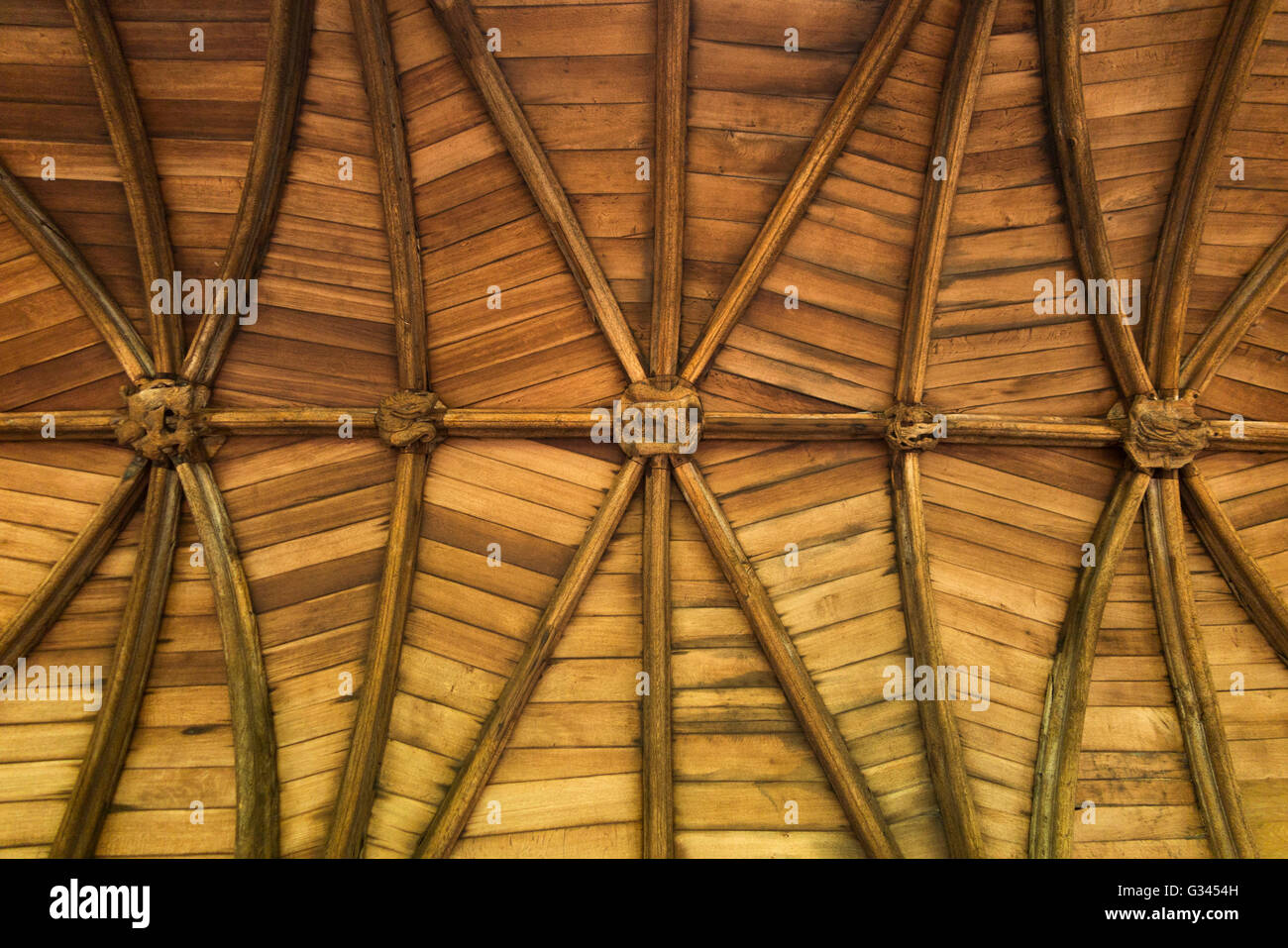 Rare and unusual carved wooden / wood ceiling of the cloister ...