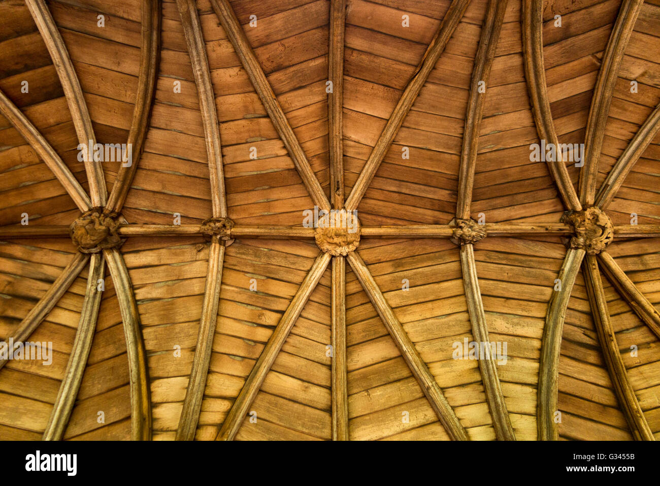 Rare and unusual carved wooden / wood ceiling of the cloister ...