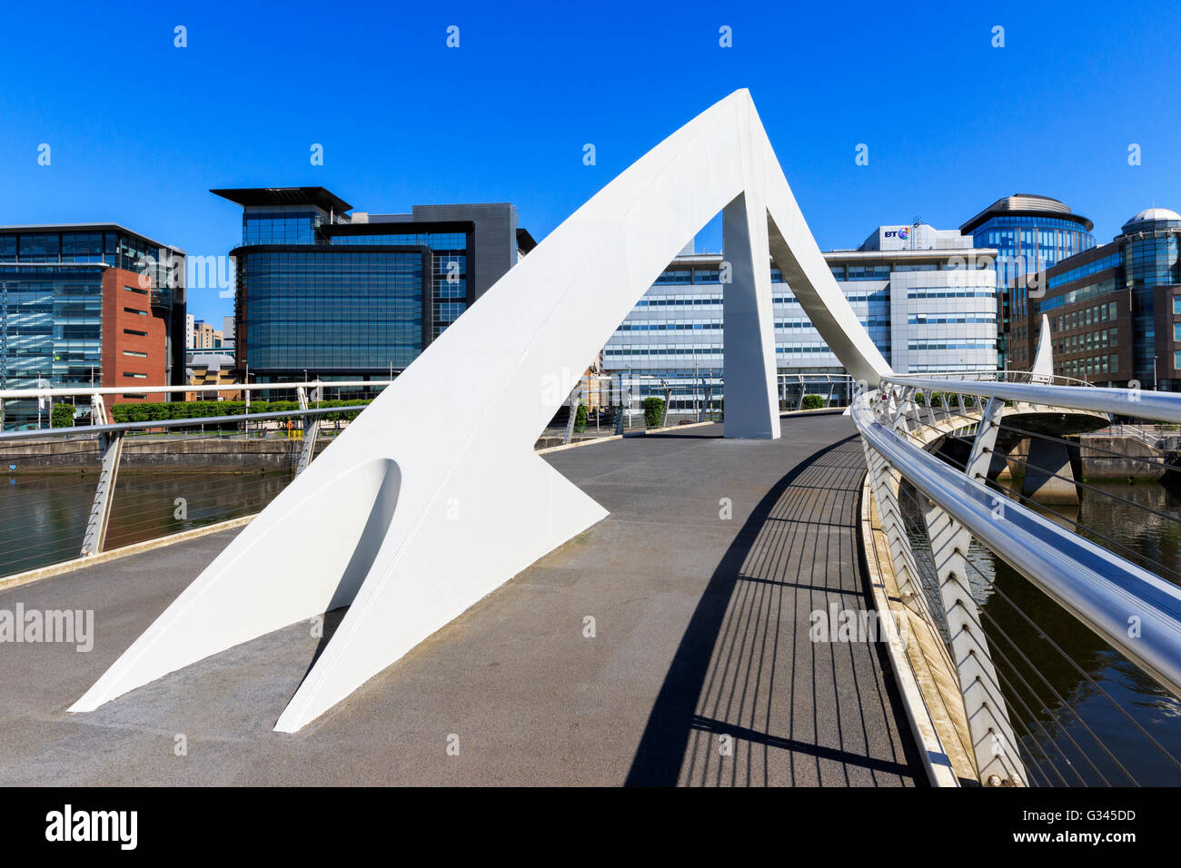 Tradeston Bridge, also known as the Squiggly Bridge, a footbridge ...