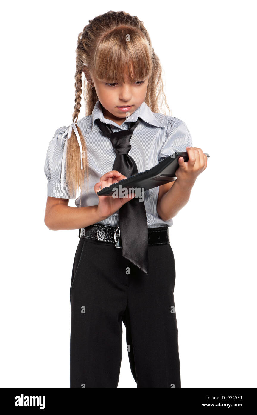 Student using calculator Cut Out Stock Images & Pictures - Alamy