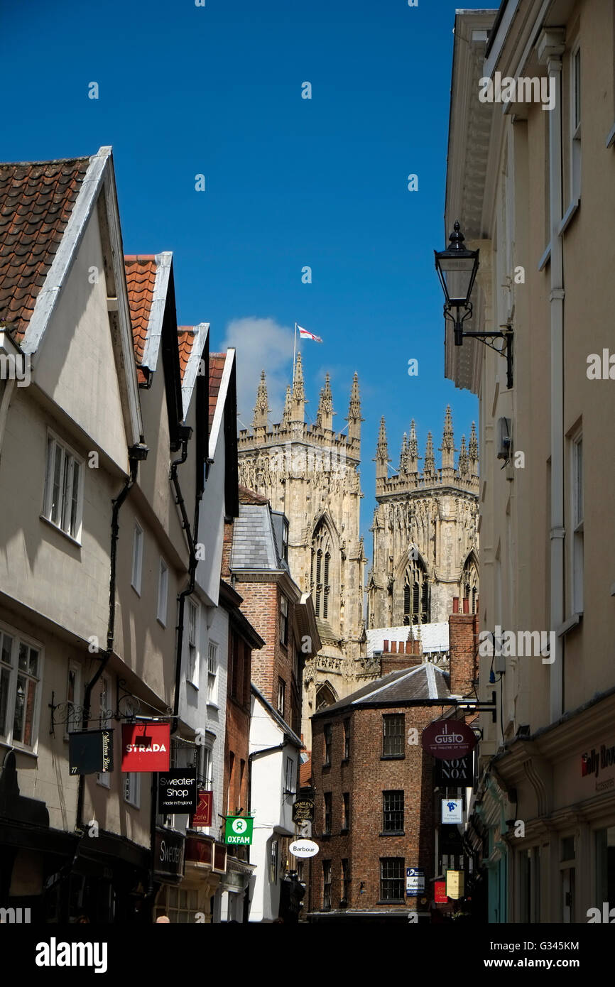 Low Petergate and York Minster Towers North Yorkshire England UK United ...