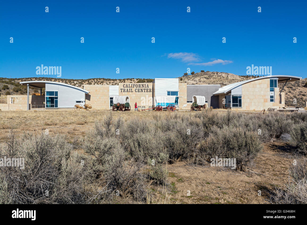 Nevada, Elko, California Trail Interpretive Center, pioneer wagon ...