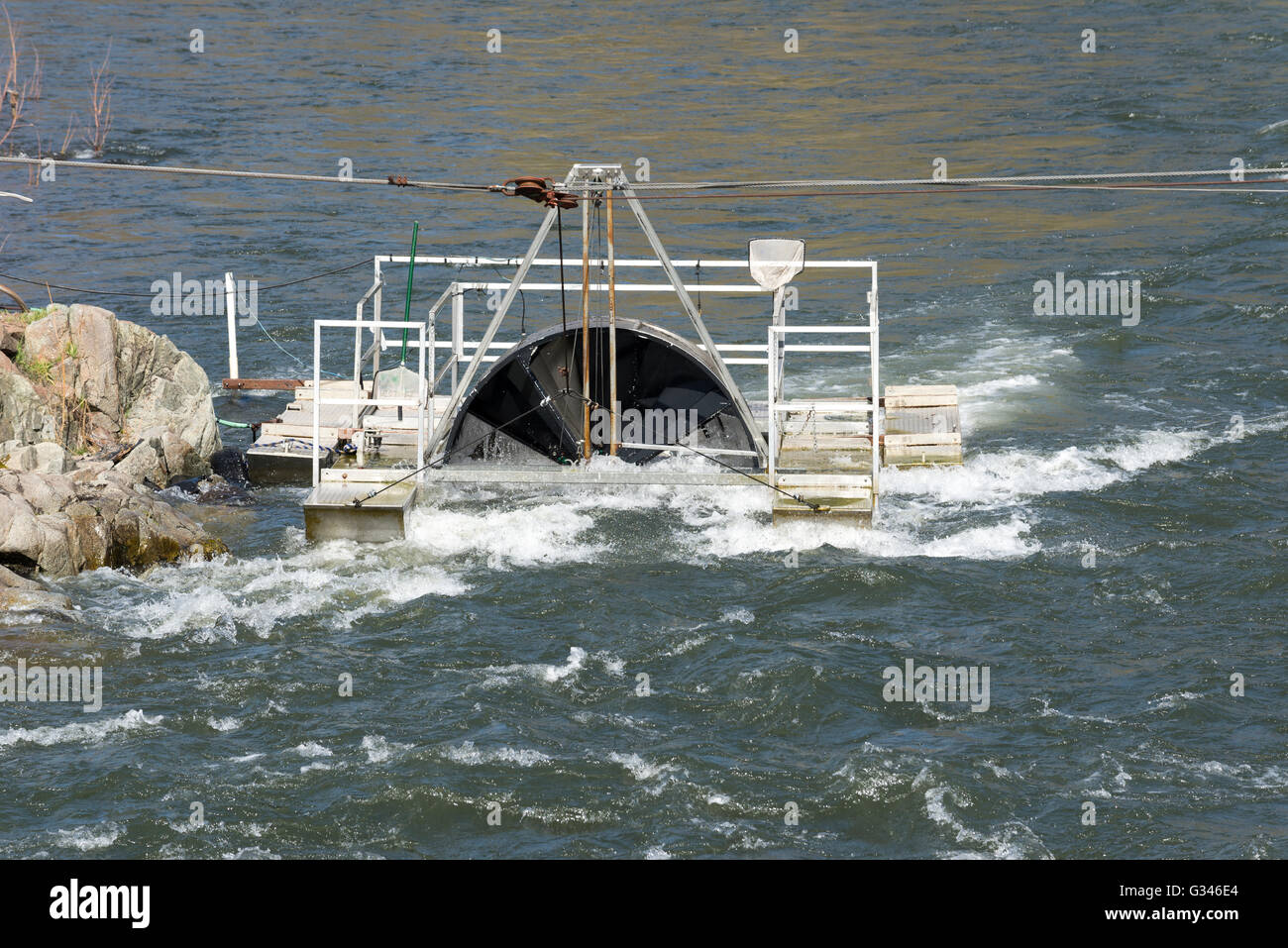 Fish weir on the Imnaha River Canyon in Northeast Oregon Stock Photo ...